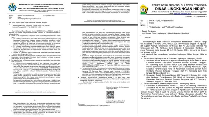KLH dan DLH Sultra Keluarkan Surat, Tindak Lanjuti Dugaan Pencemaran ...